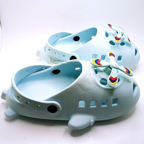 Engtoy | Shoes | Kids Clog Boys Girls Powder Blue Helicopter Propeller ...